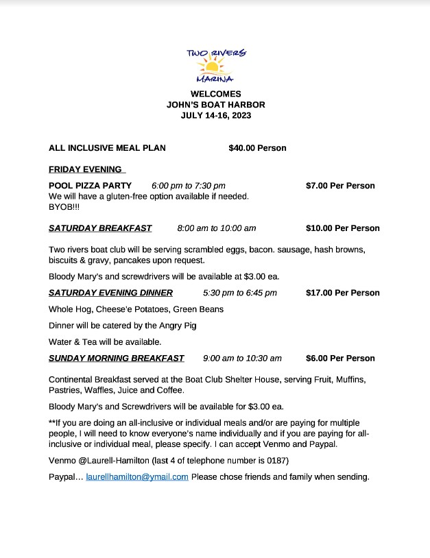 John’s Boat Harbor Weekend – Two Rivers Marina